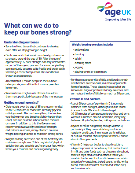 Boost your bones leaflet for Older People (English) - Profound