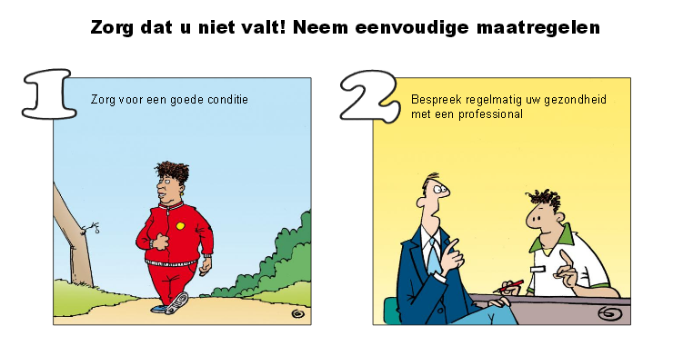 Cartoons about fall prevention (Dutch) - Profound