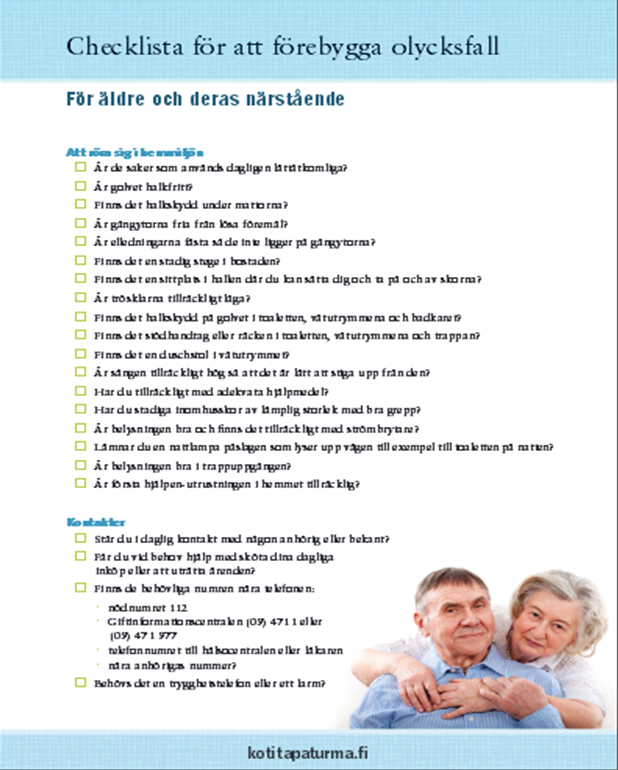 Checklist to prevent falls (Swedish) - Profound